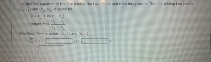 Solved First find the equation of the line joining the two | Chegg.com