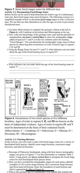 Figure 5. Some fossil ranges zones for different | Chegg.com