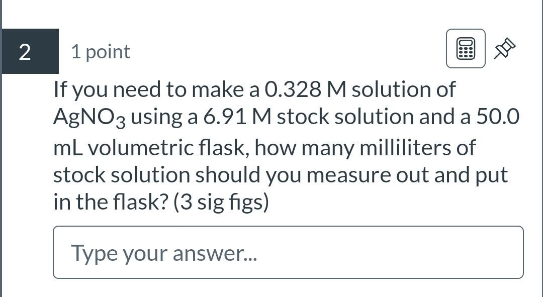 Solved If you need to make a 0.328M ﻿solution of AgNO3 | Chegg.com