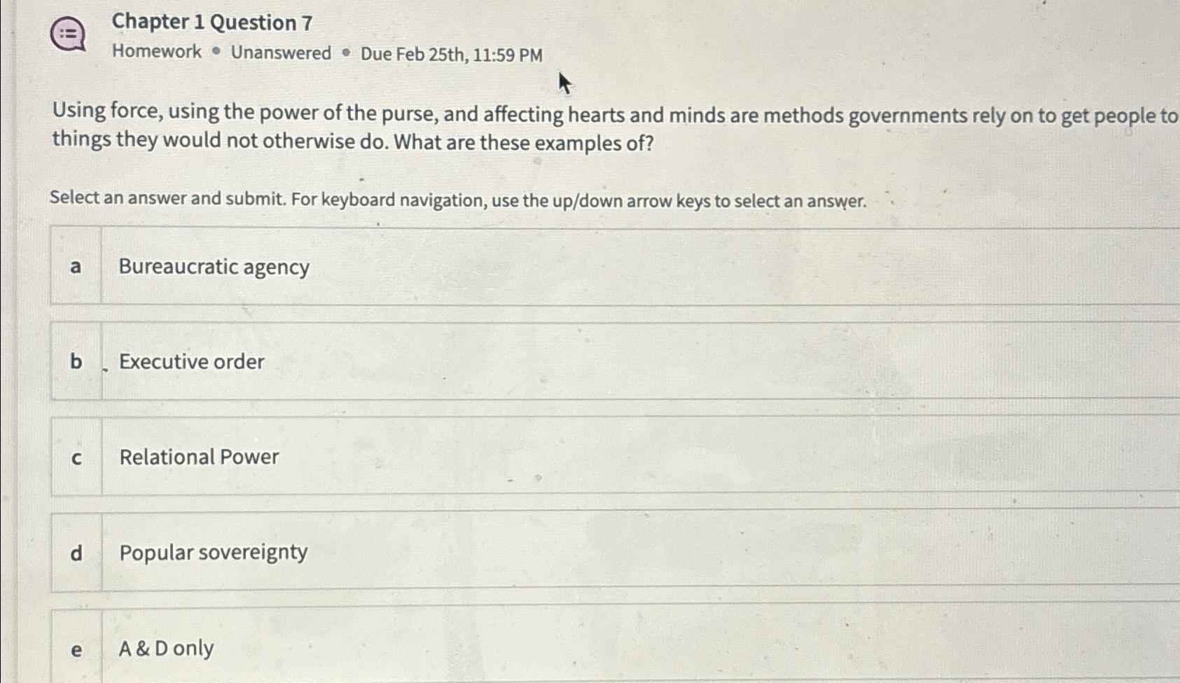 Solved Chapter 1 ﻿Question 7Homework * ﻿Unanswered * ﻿Due | Chegg.com
