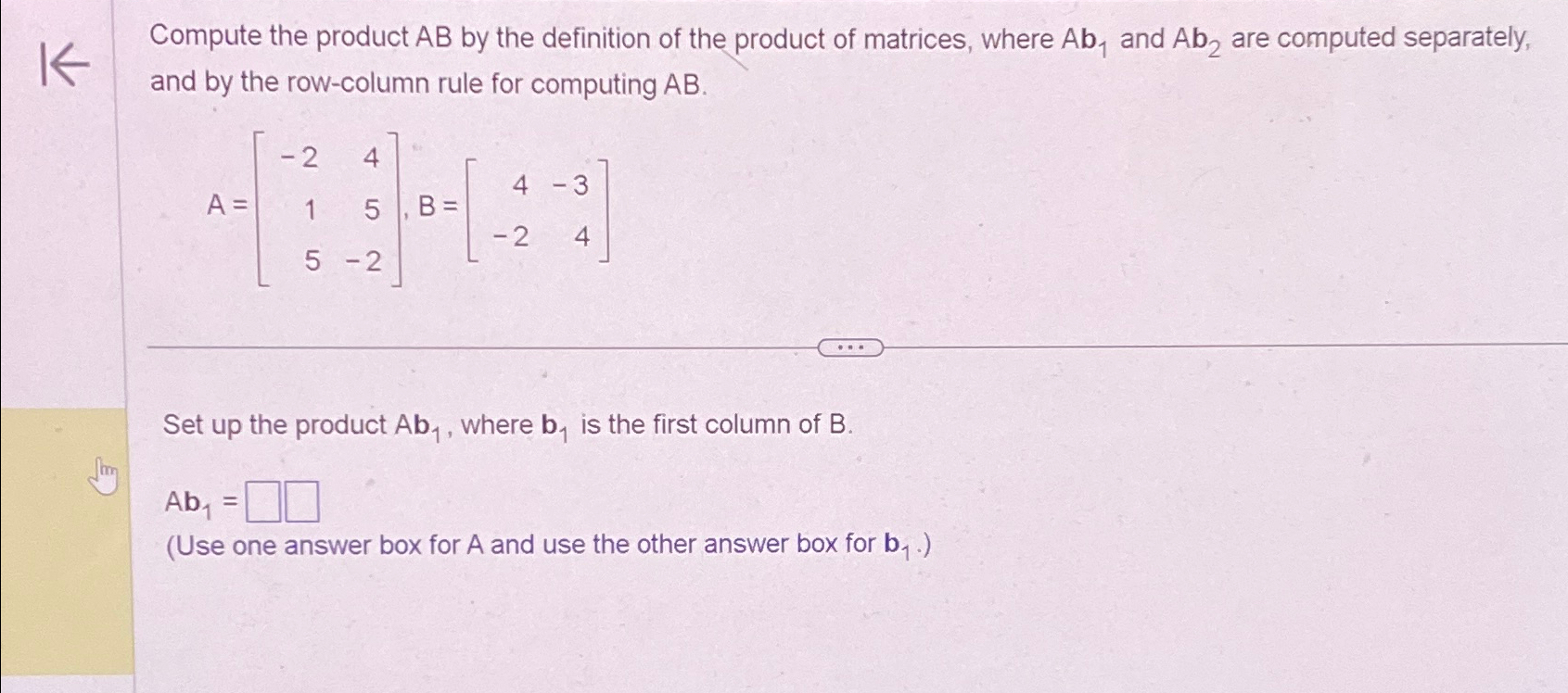 Solved Compute the product AB ﻿by the definition of the | Chegg.com
