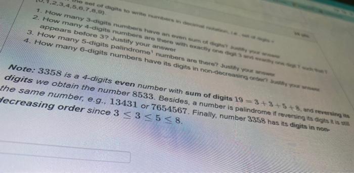 Solved 7. How many 3-diaits numbers heve an weren sum of | Chegg.com