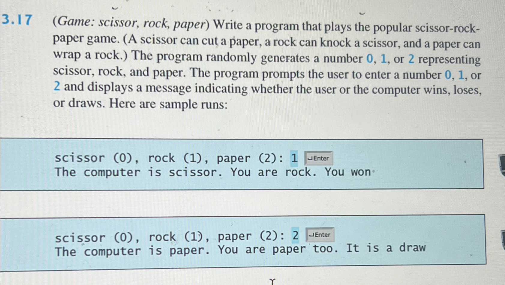 Solved 3i7 Game Scissor Rock Paper ﻿write A Program 