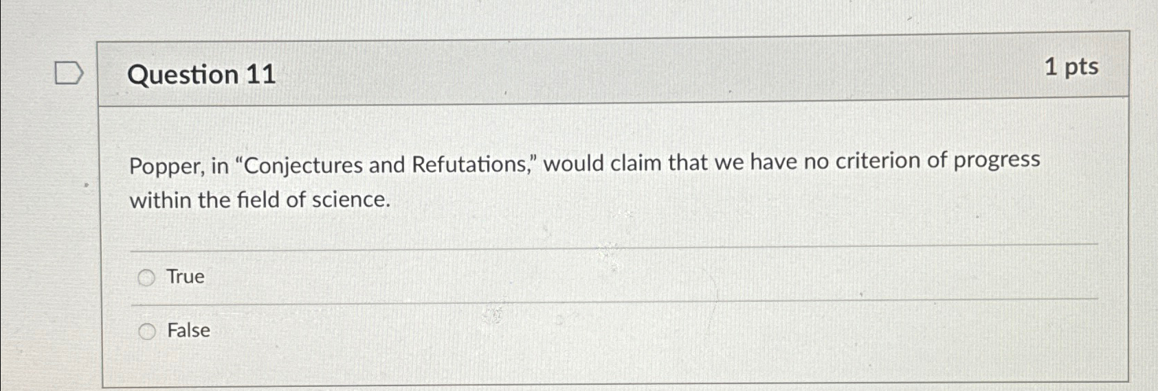 Solved Question 111ptsPopper, in "Conjectures and | Chegg.com