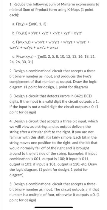 Solved 2. Design a combinational circuit that accepts a | Chegg.com