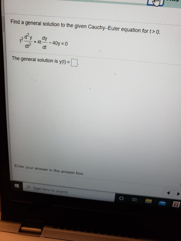 Solved Find a general solution to the given Cauchy-Euler | Chegg.com
