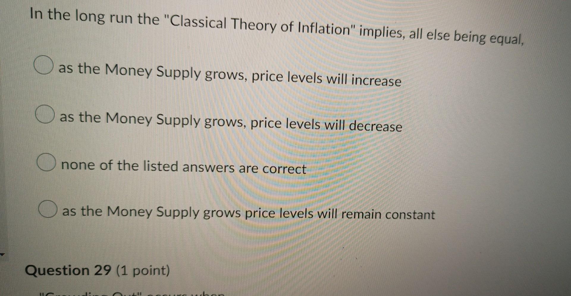Solved In the long run the "Classical Theory of Inflation" | Chegg.com