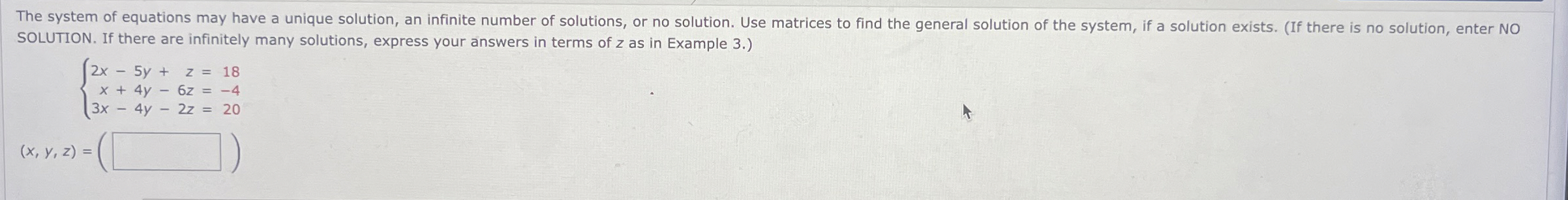 Solved SOLUTION. If there are infinitely many solutions, | Chegg.com