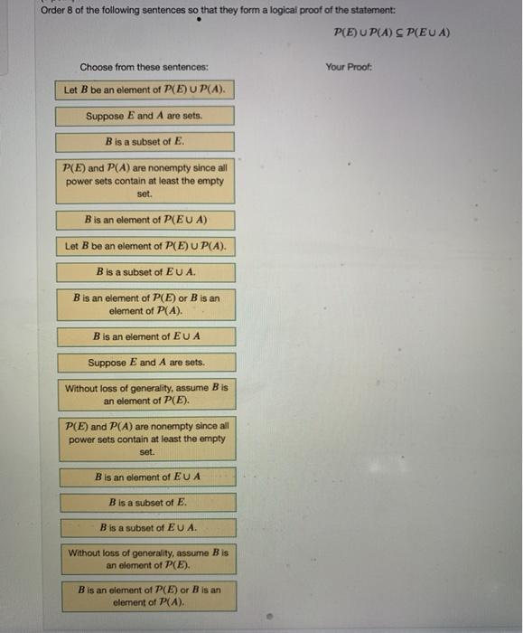 Solved Order 8 of the following sentences so that they form | Chegg.com