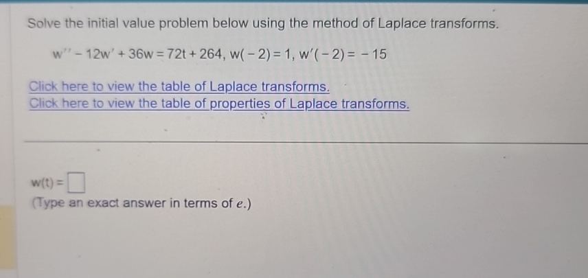 Solved Solve the initial value problem below using the | Chegg.com