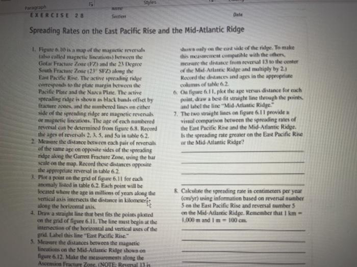 Styles Paragraph EXERCISL 28 See Spreading Rates on | Chegg.com