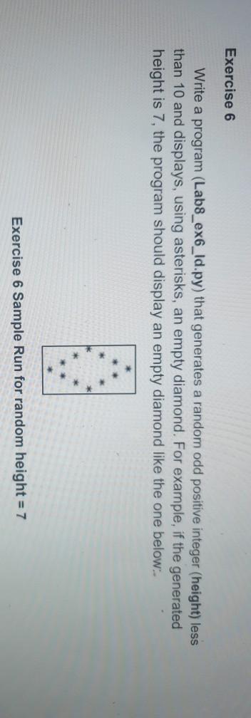 Solved Exercise 6 Write a program (Lab8_ex6_ld.py) that | Chegg.com