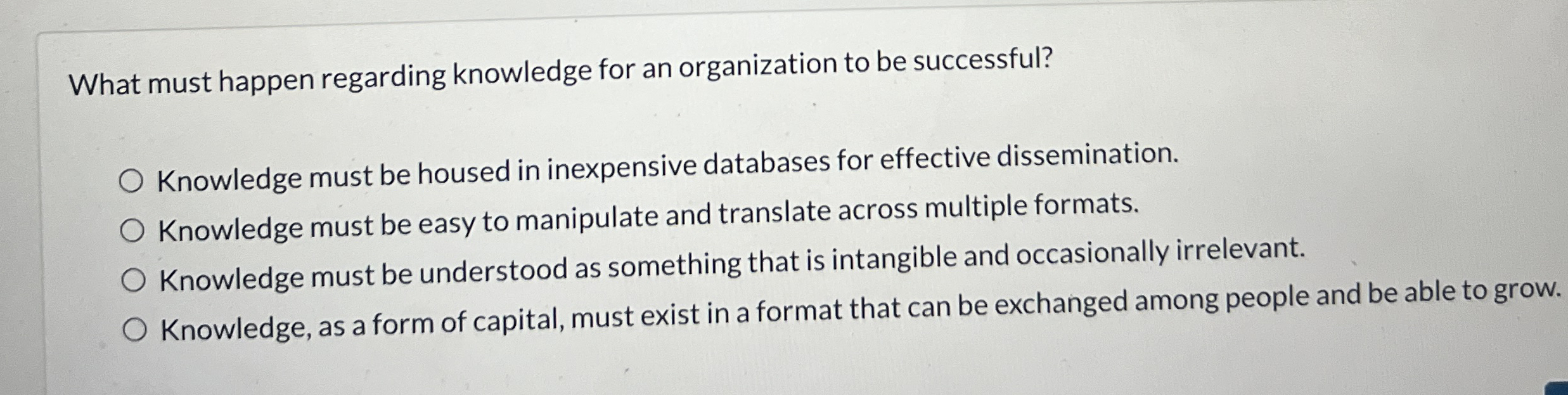 Solved What must happen regarding knowledge for an | Chegg.com