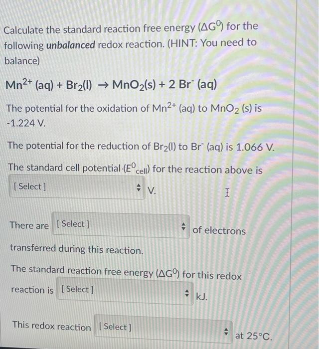 Solved Calculate the standard reaction free energy (ΔG0) for | Chegg.com