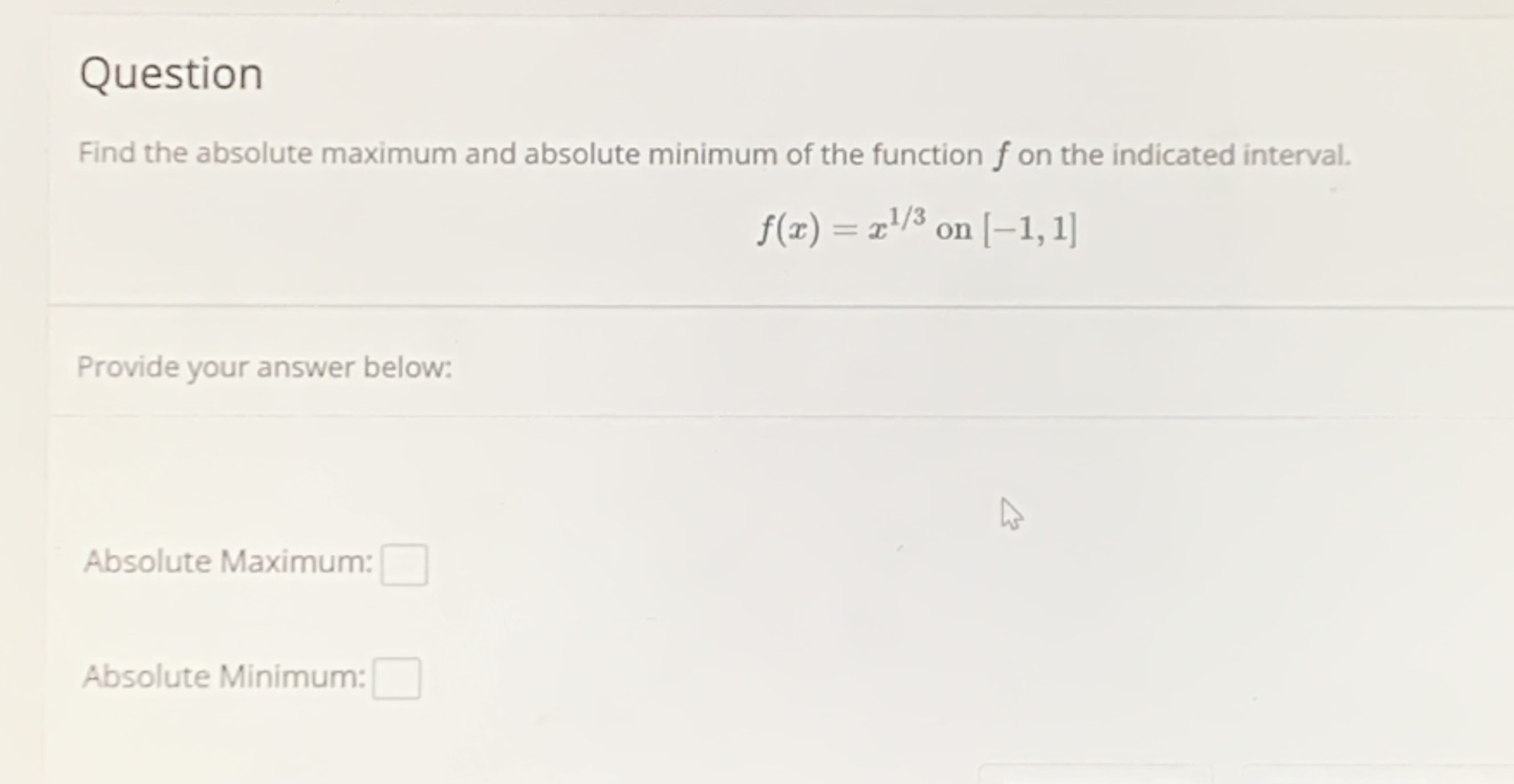 Solved Questionfind The Absolute Maximum And Absolute 