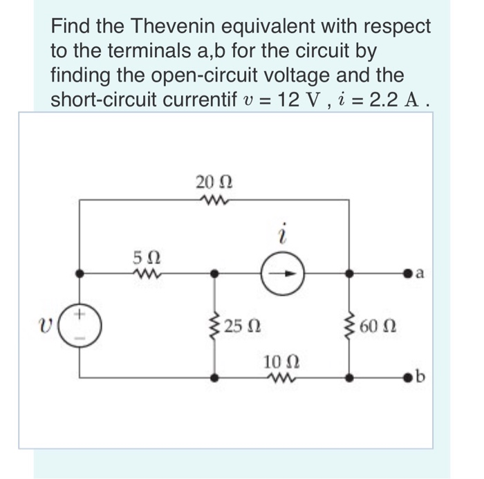 Solved Find the Thevenin equivalent with respect to the | Chegg.com
