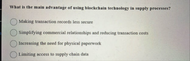 Solved What is the main advantage of using blockchain | Chegg.com
