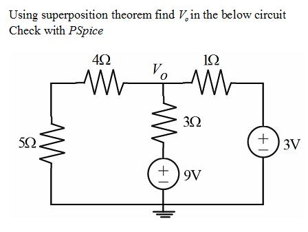 Solved Using superposition theorem find Vo in the below | Chegg.com