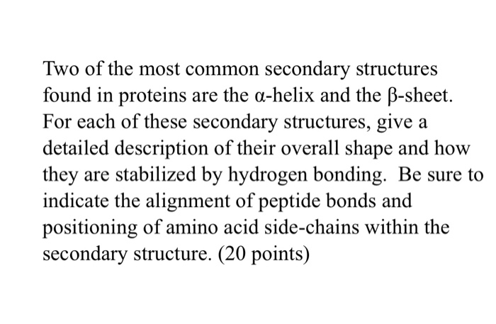 Solved Two of the most common secondary structures found in | Chegg.com