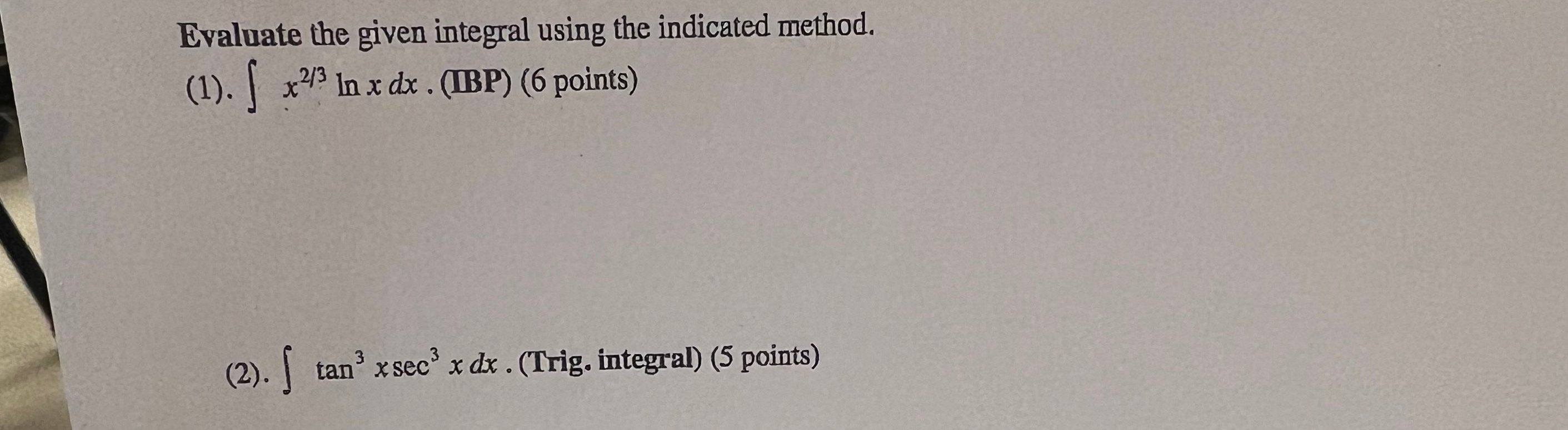 Solved Evaluate the given integral using the indicated | Chegg.com