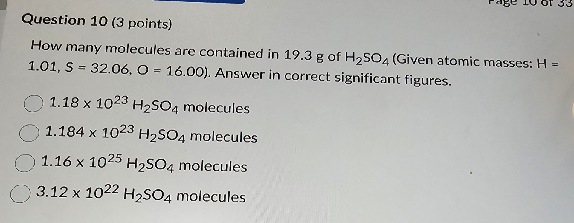 Solved Question 10 (3 ﻿points)How many molecules are | Chegg.com