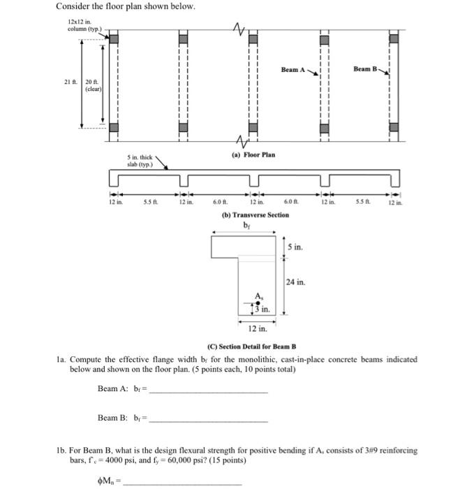 Solved Consider the floor plan shown below. 12x12 in column | Chegg.com