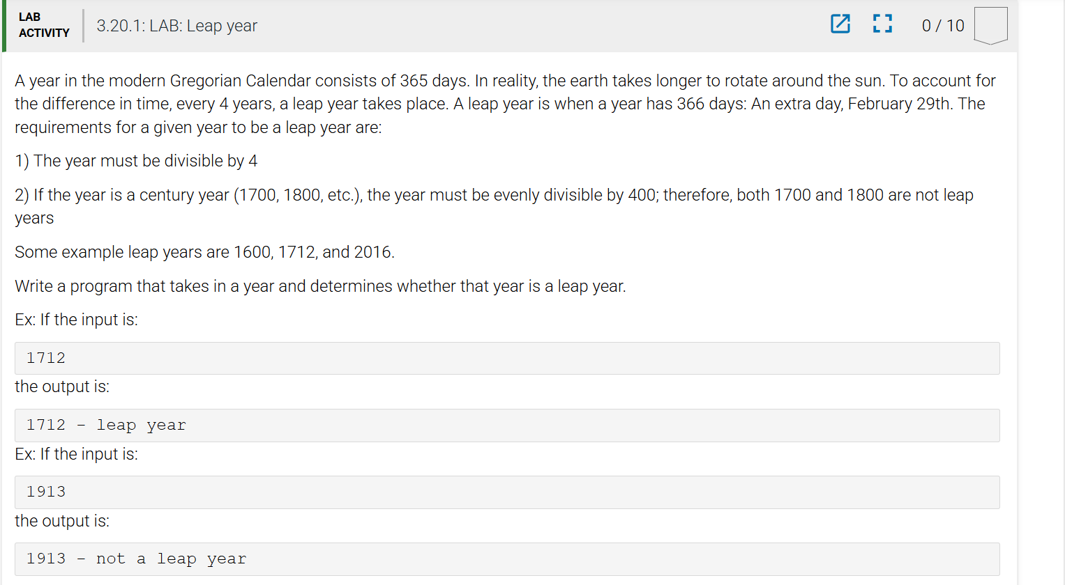 Solved A year in the modern Gregorian Calendar consists of | Chegg.com