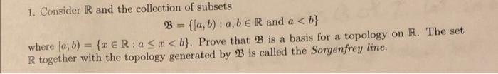 Solved 1. Consider R and the collection of subsets | Chegg.com
