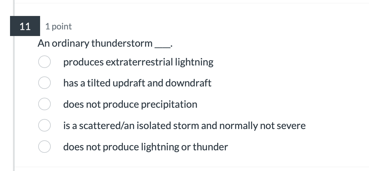 Solved 111 ﻿pointAn ordinary thunderstormproduces | Chegg.com