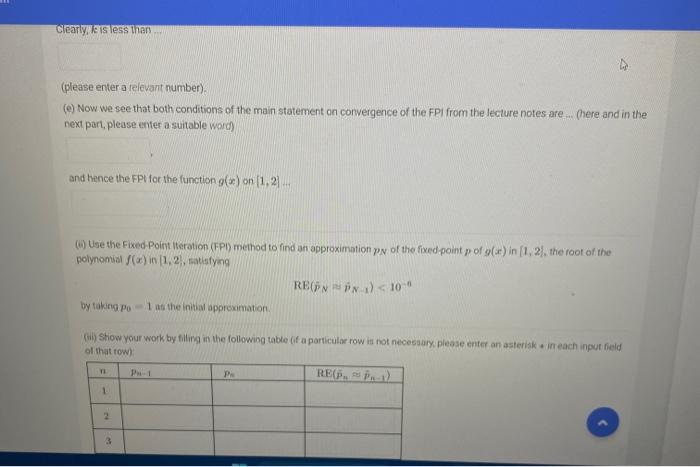 (Fixed-Point iteration). All numerical answers should | Chegg.com