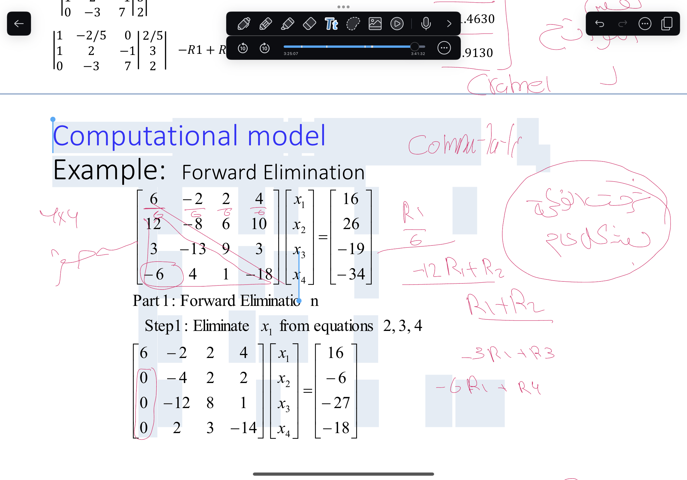 Solved Computational model Example: Forward EliminationPart | Chegg.com