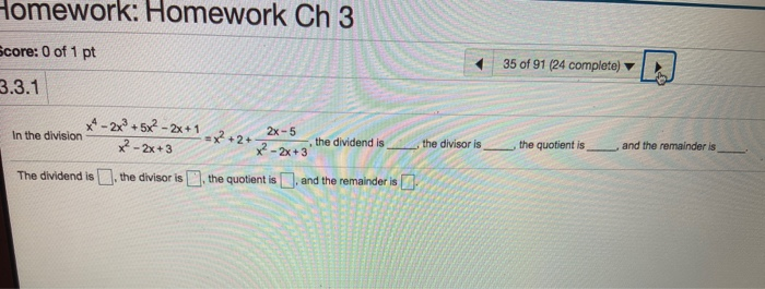 Solved Homework: Homework Ch 3 L Score: 0 of 1 pt 1350131 2. | Chegg.com