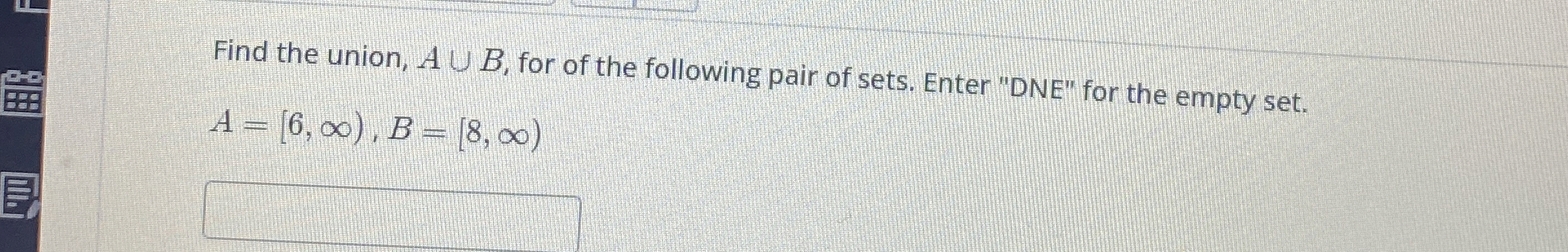 Solved Find the union, A∪B, ﻿for of the following pair of | Chegg.com