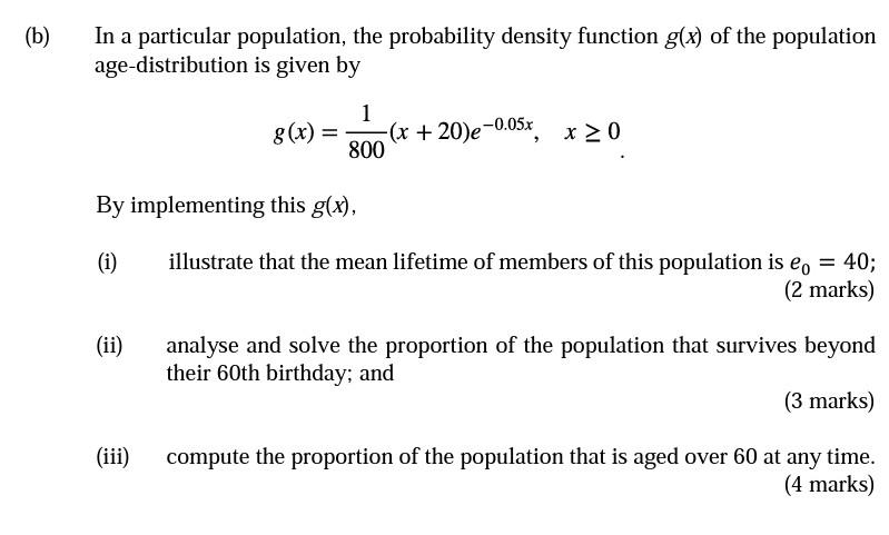 Solved (b) In a particular population, the probability | Chegg.com