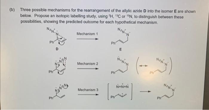 Solved Three possible mechanisms for the rearrangement of | Chegg.com