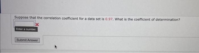 Solved Suppose That The Correlation Coefficient For A Data