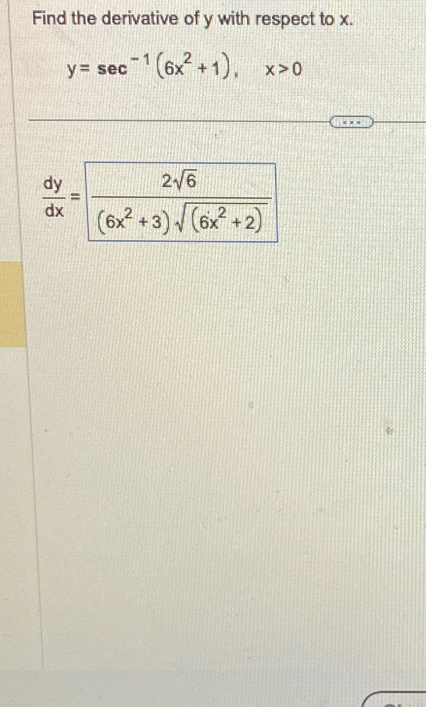 Solved Find the derivative of y ﻿with respect to | Chegg.com
