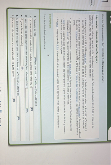 Solved Read the following passage, then complete the | Chegg.com