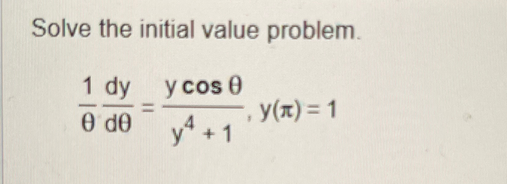 Solved Solve the initial value | Chegg.com