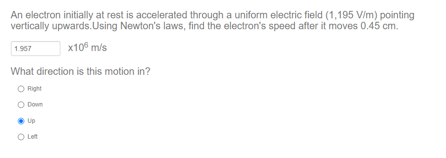 Solved An Electron Initially At Rest Is Accelerated Through