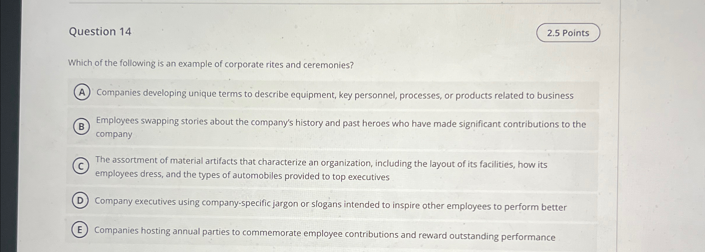 Solved Question 142.5 ﻿PointsWhich of the following is an | Chegg.com