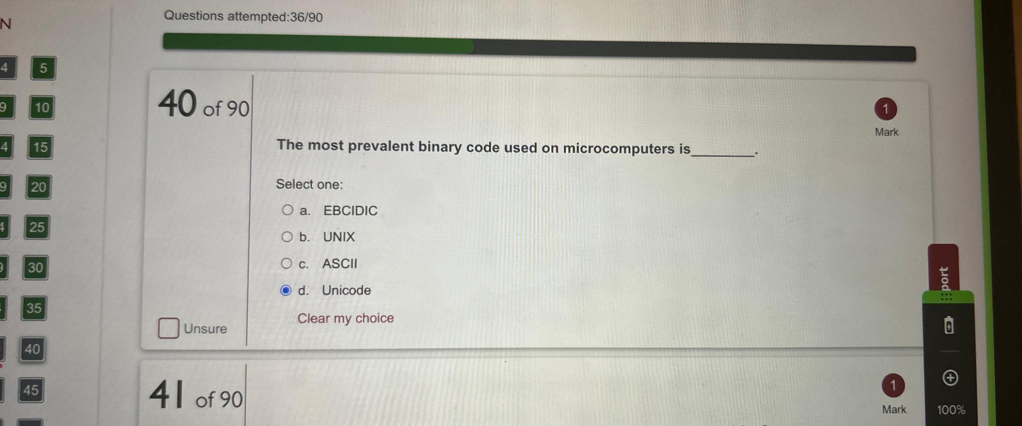 Solved Questions attempted:36/9040 ﻿of 90The most prevalent | Chegg.com