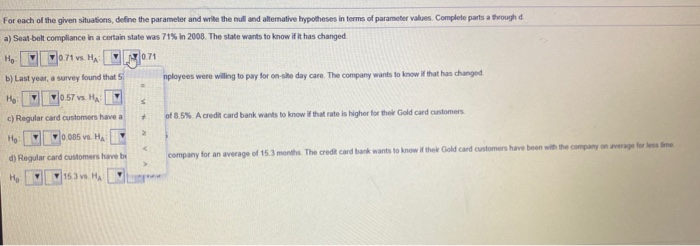 Solved For each of the given situations, define the | Chegg.com