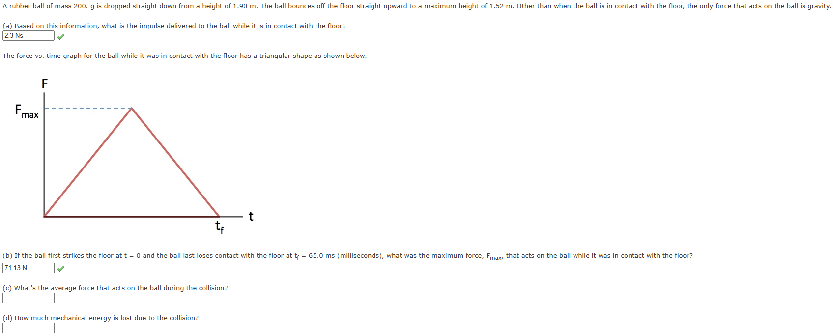 Solved (a) ﻿Racad nn thic information, what is the impulse | Chegg.com