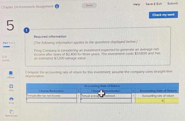 Solved Submit Save & Exit Saved Help Chapter 24 Homework | Chegg.com