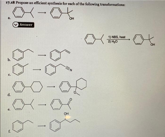 Solved 17.18 Propose an efficient synthesis for each of the | Chegg.com