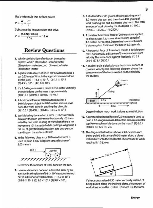 Solved Use the formula that defines power WFd 7 Substitute | Chegg.com