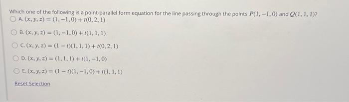 Solved Which one of the following is a point-parallel form | Chegg.com