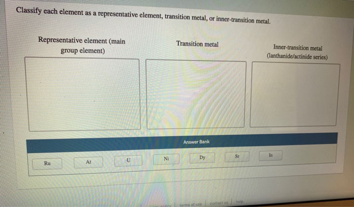 Solved Classify each element as a representative element, | Chegg.com