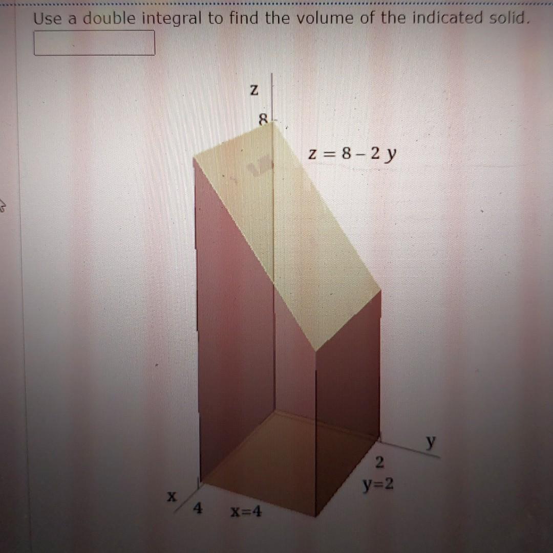 Solved Use a double integral to find the volume of the | Chegg.com